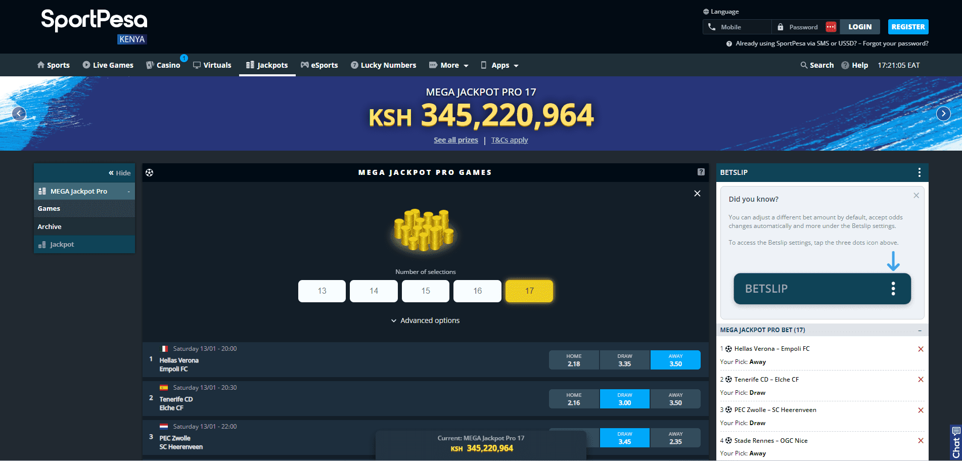 SportPesa Mega Jackpot Prediction - Free 17 Games this week