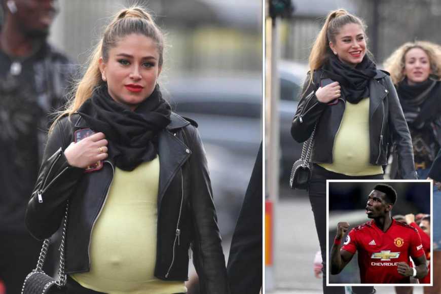 Paul Pogba's Girlfriend Maria Salaues Shows off Huge Baby Bump