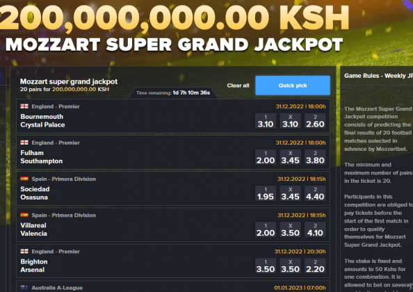 Mozzartbet jackpot prediction, top weekly tips and results - Sep 2023